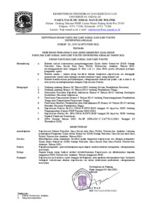 SK DEKAN FISIP NOMOR 33/XIV/D/KPT/FISIP/2021 TENTANG PENETAPAN PENGAWAS UJIAN AKHIR SEMESTER ...